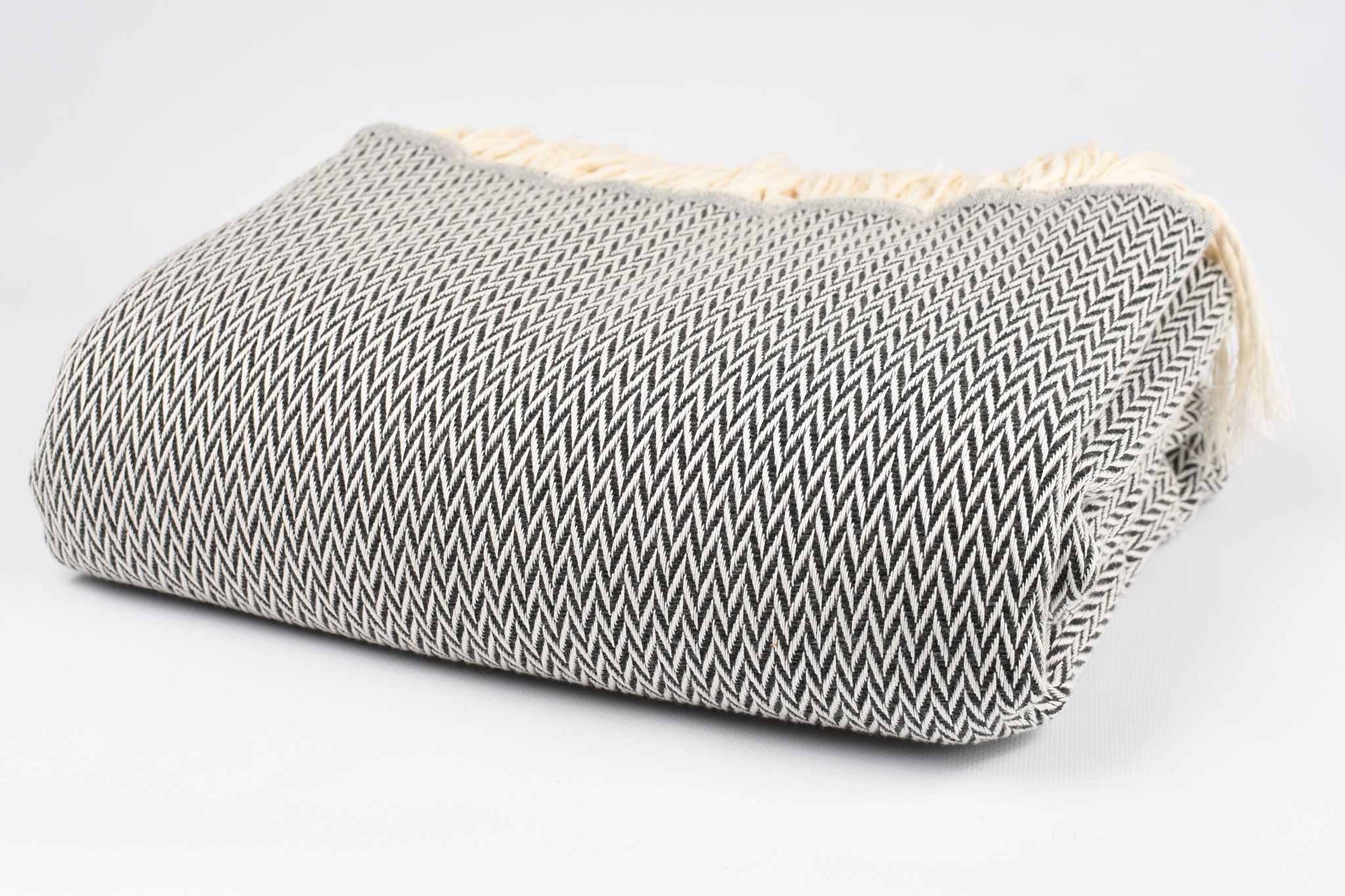 Plaid chevron gris en laine